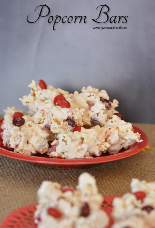 Valentine Popcorn Bars - Giveaway Bandit
